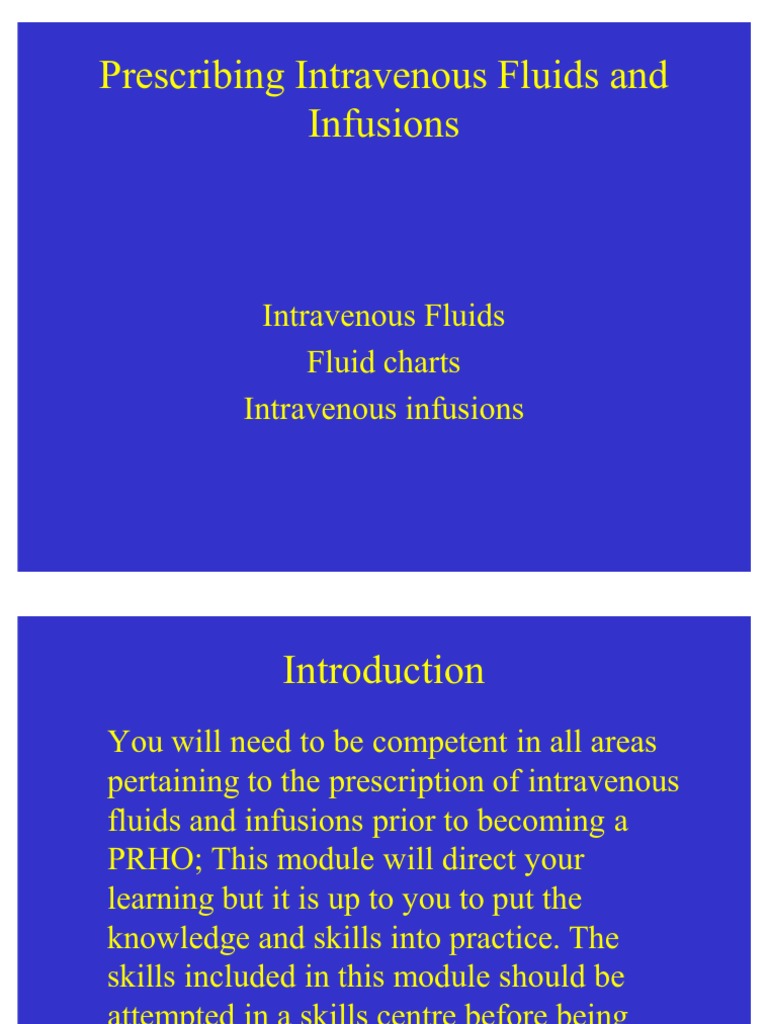 IV Fluid Administration Guide | PDF | Science & Mathematics