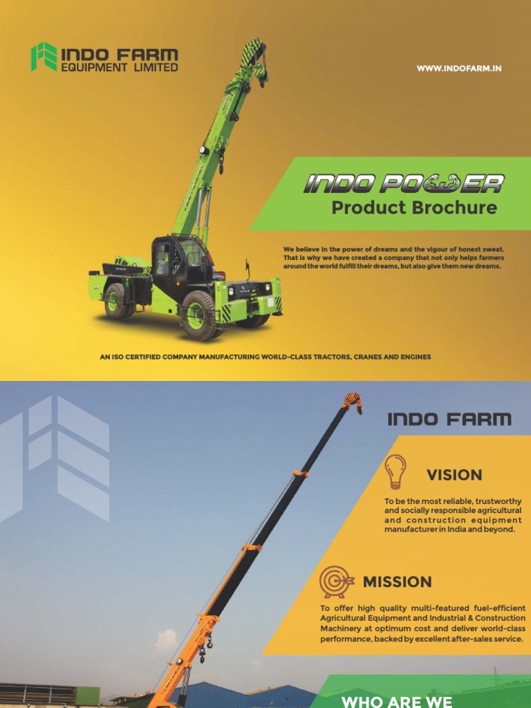 Indo Power Crane Product Overview | PDF | Crane (Machine) | Tractor