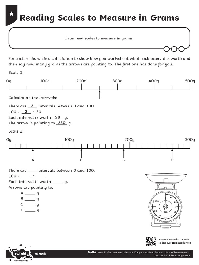 t2 M 4031 Reading Scales To Measure in Grams Differentiated Worksheets ...