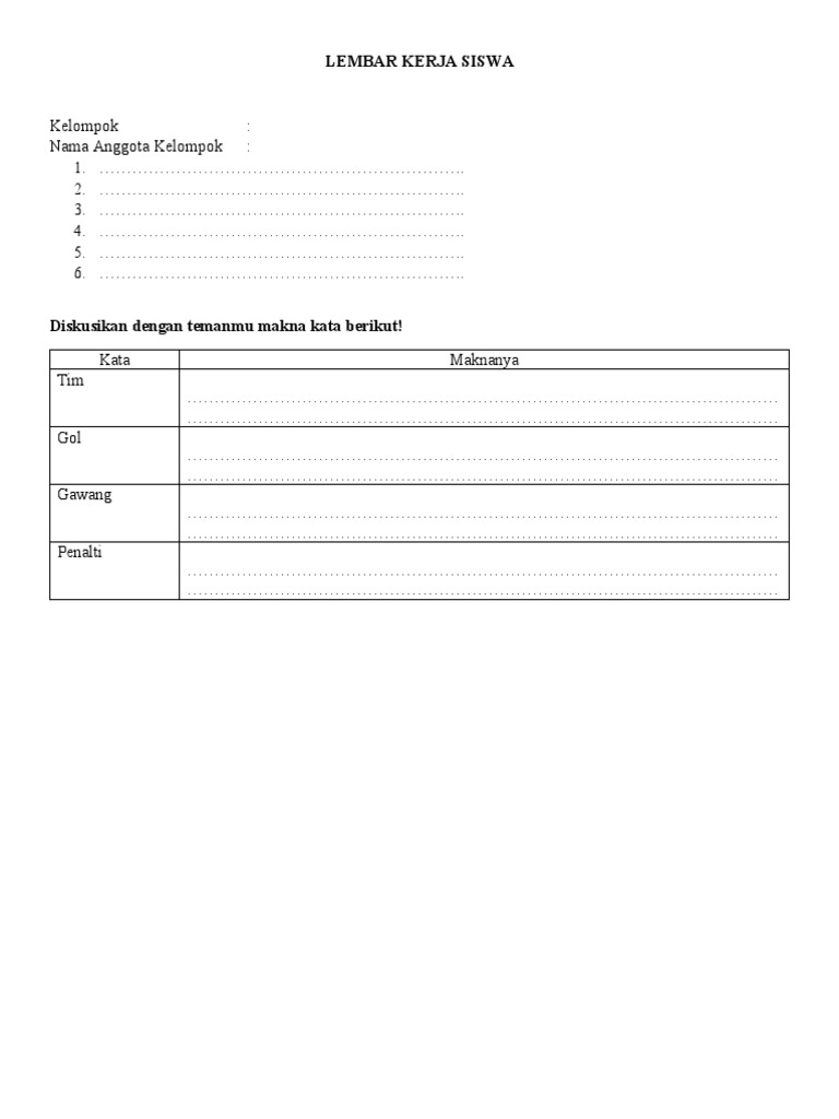 LKPD Kelompok (Kelas 2 Tema 2 Pertemuan 6) | PDF