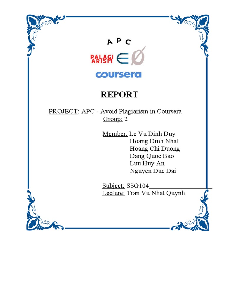 SSG104 - Project Report - SE1734 - Group 2 | PDF | Plagiarism | Essays