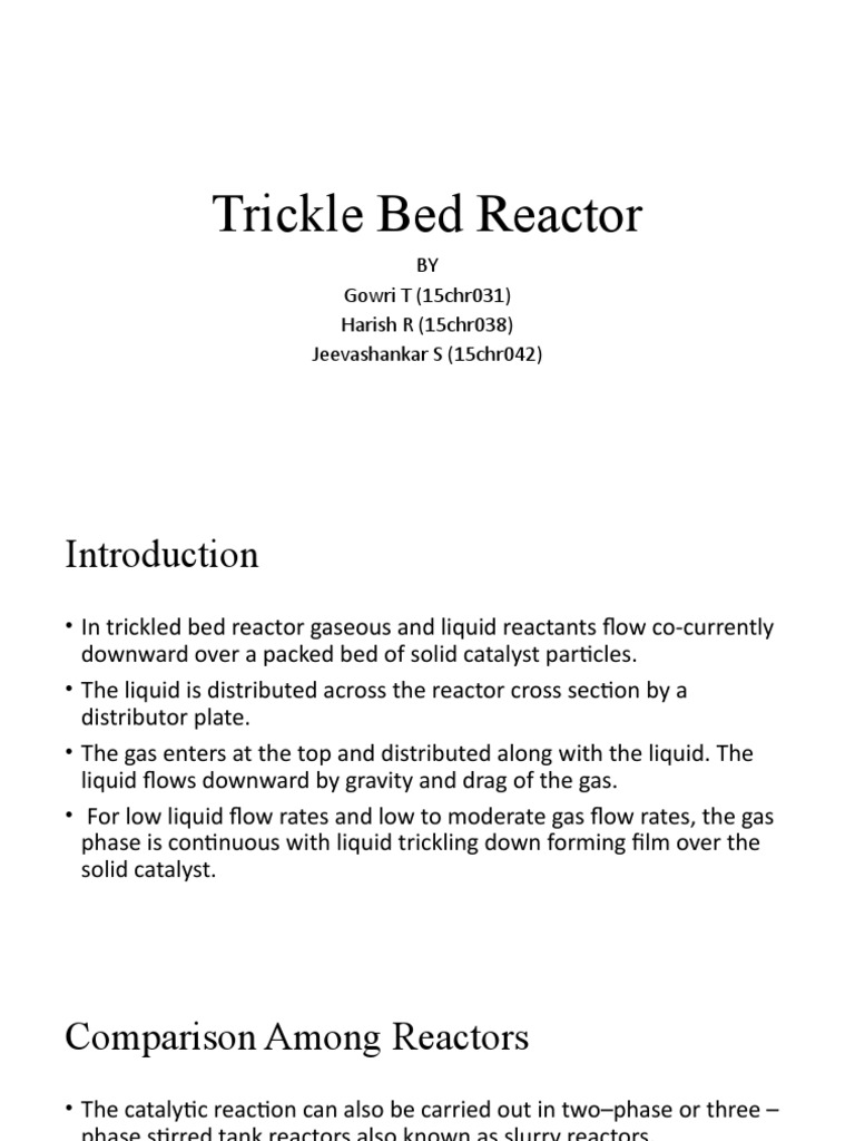 Overview of Trickle Bed Reactors | PDF | Chemical Reactor | Liquids