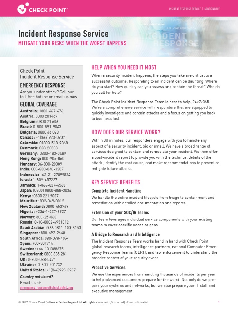 Check Point Incident Response Solution Brief | Download Free PDF | Security | Computer Security