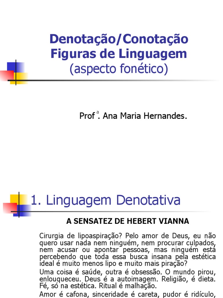 Denotacao Conotacao e Figuras de Linguagem | PDF | Amor