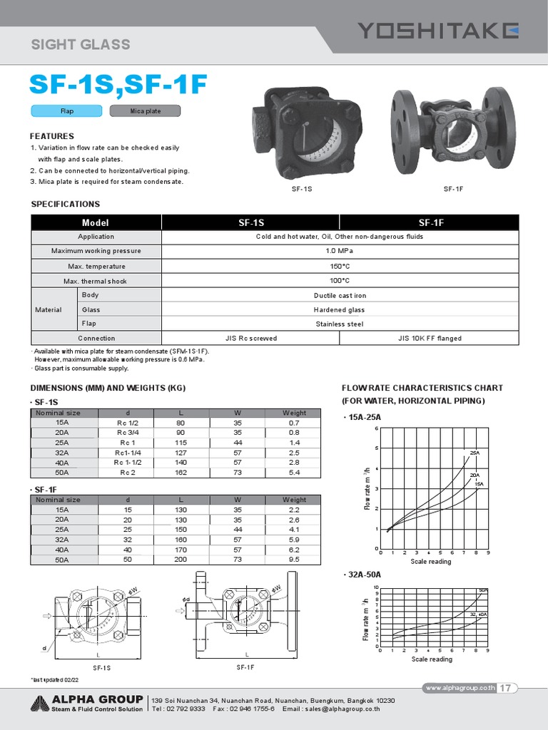 Yoshitake SIGHT-GLASS | PDF | Flow Measurement | Building Engineering