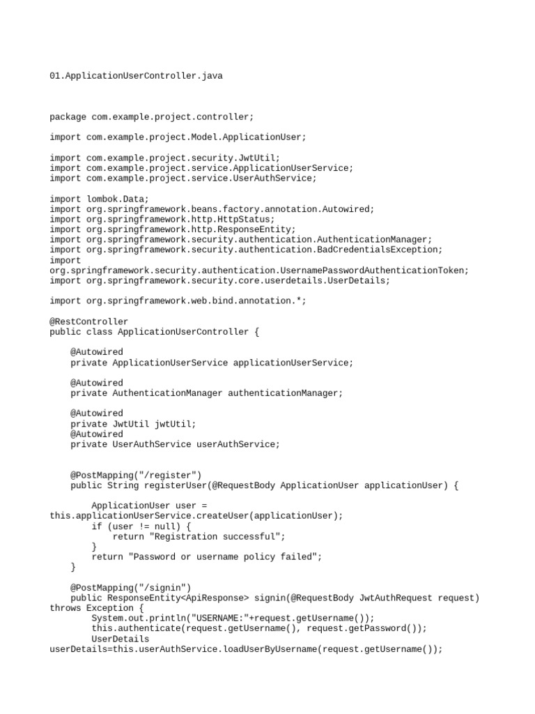 Mini Project Spring Boot Project | PDF | User (Computing) | Boolean ...