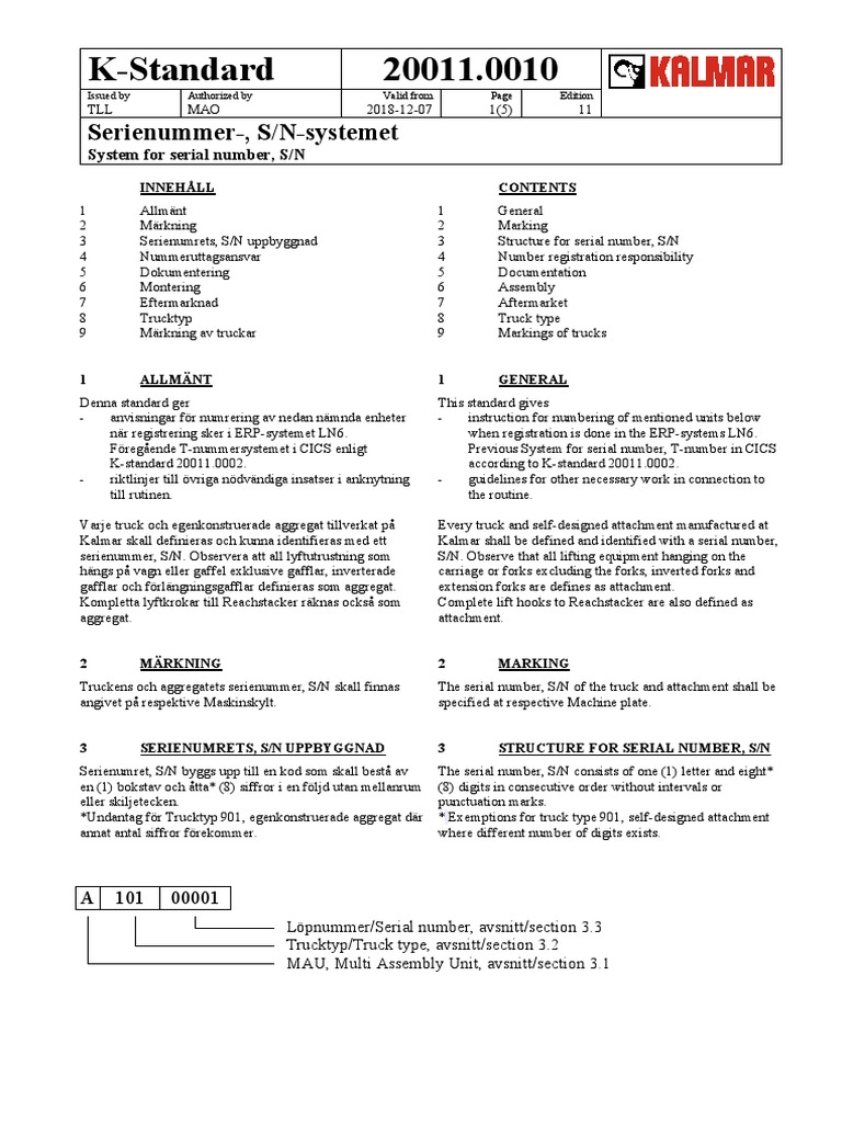20011.0010 - System For Serial Number SN | PDF