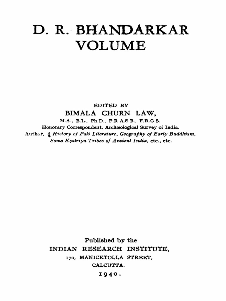 DR Bhandarkar Volume-History | PDF | Mortar (Masonry) | Lime (Material)