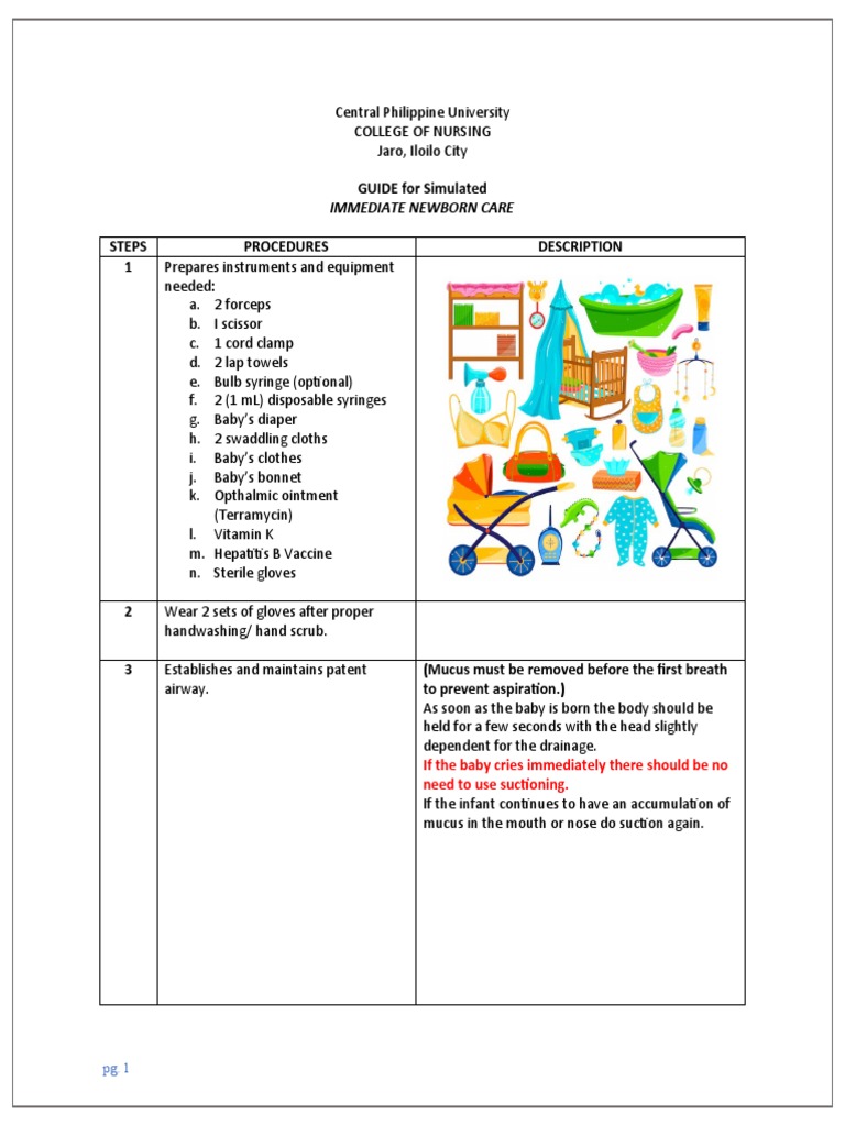 Immediate Newborn Care Guide Pdf Infants Breastfeeding