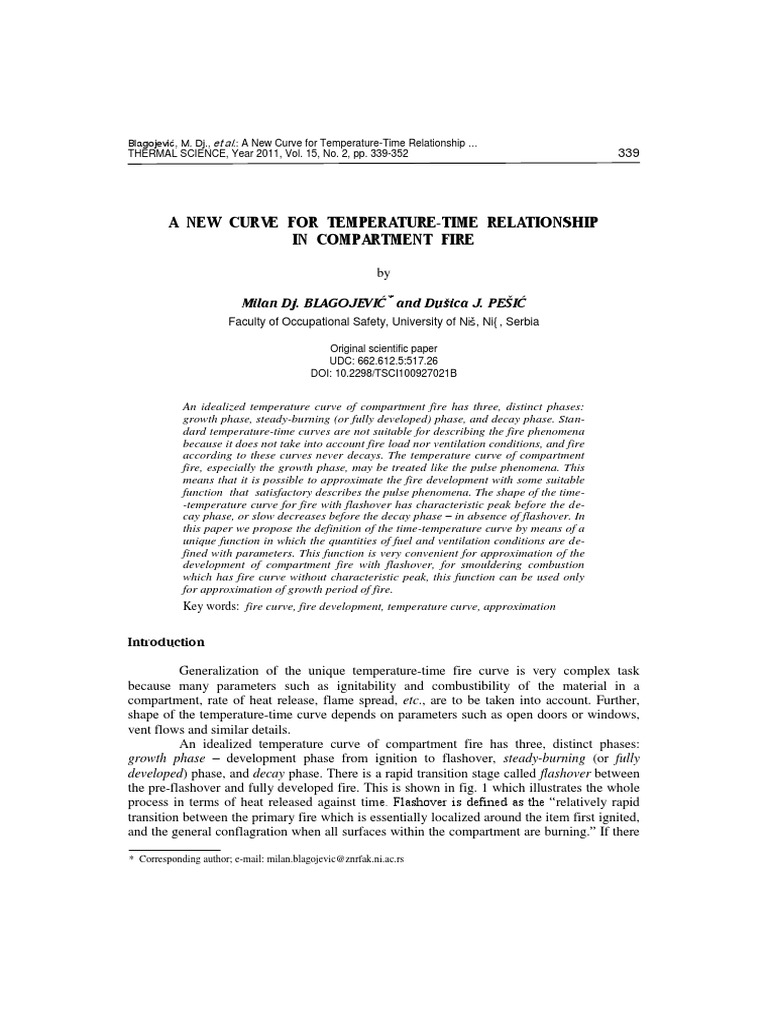 Compartment Fire Temperature Curve | PDF | Fires | Combustion