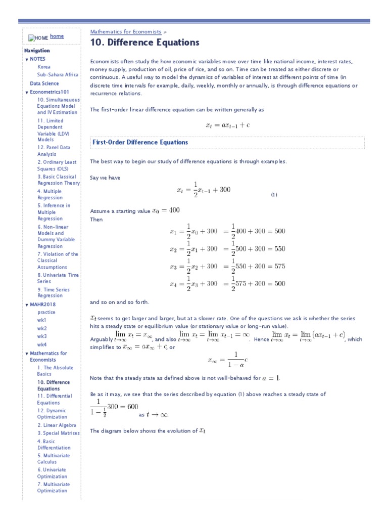 Difference Equations - Yongyoonnotes | PDF | Eigenvalues And ...