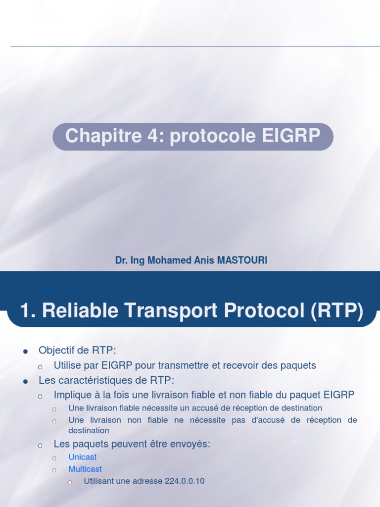 ch4. Protocole Eigrp | PDF | Routage | Adresse IP