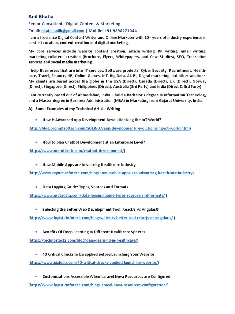 Content Writing & Digital Marketing Portfolio | PDF | Digital Marketing ...