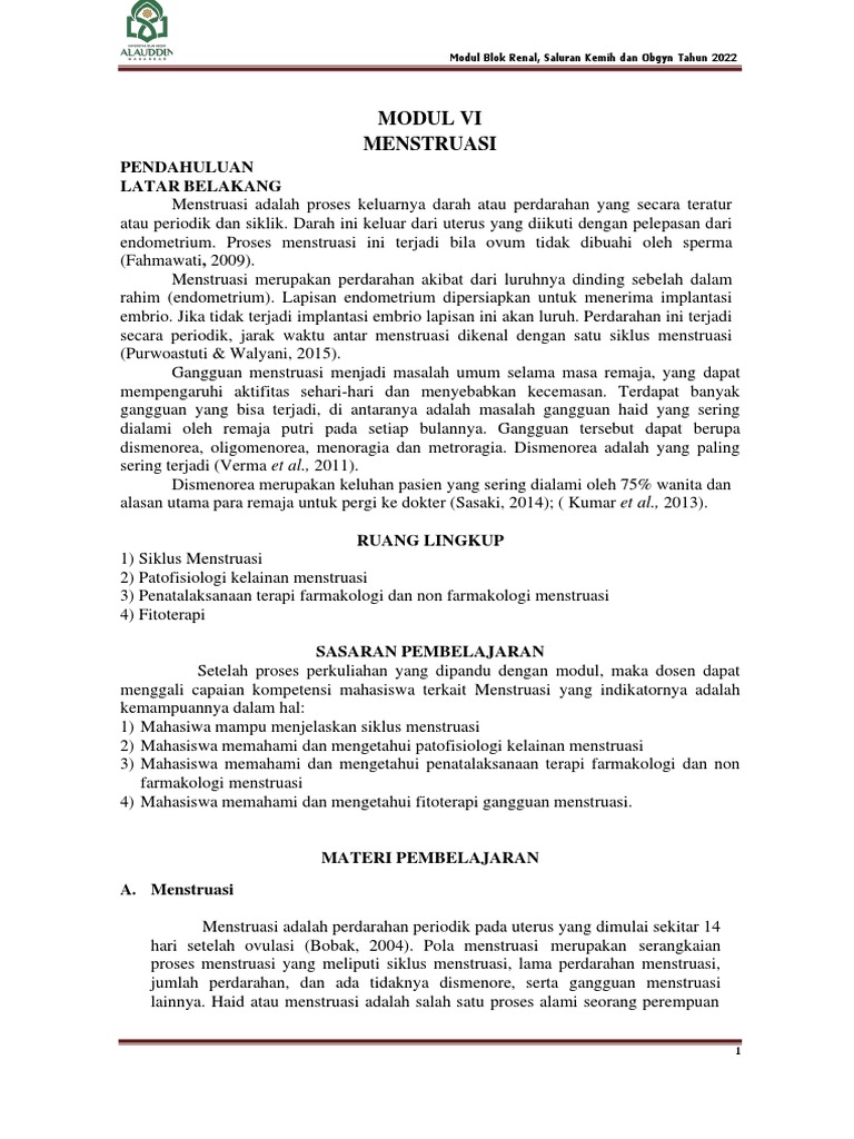 Modul Vi Menstruasi | PDF