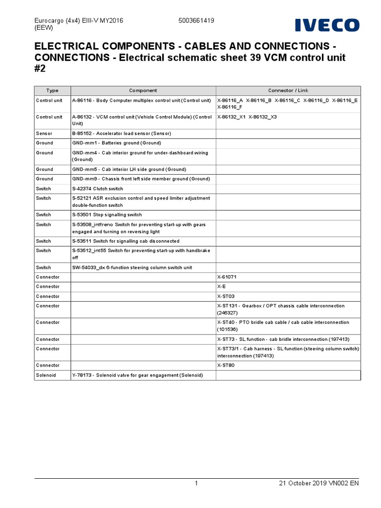 VCM Service Brake Switch Circuit | PDF | Switch | Electrical Connector