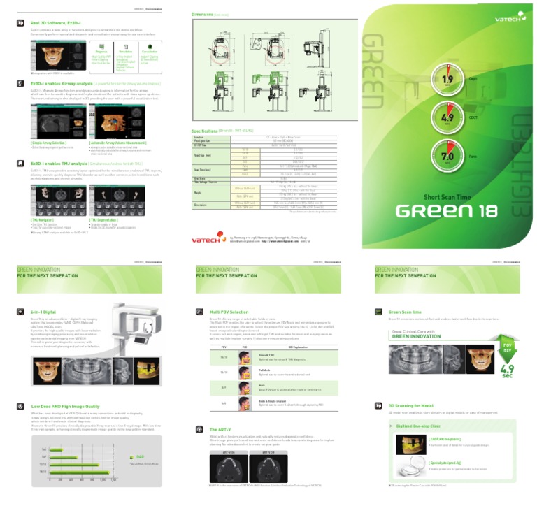 Vatech Green 18x10 CBCT SC CBCT Opg Ceph | PDF | Clinical Medicine ...