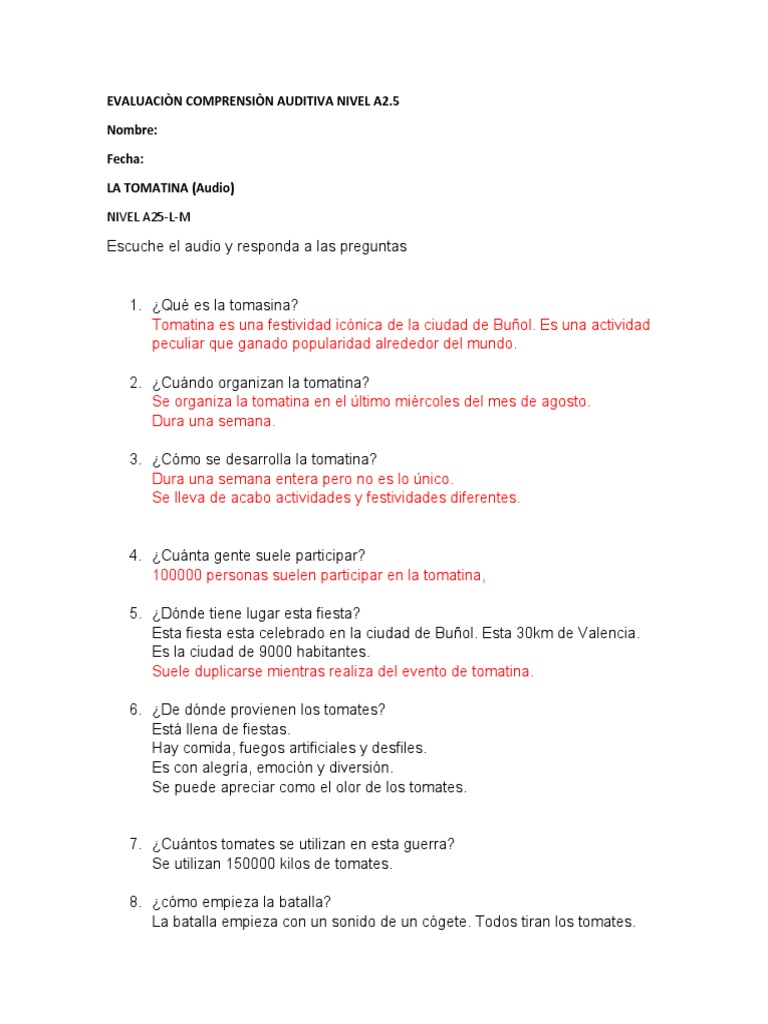 A2.5-Comprensión .A-Auditiva-Sabado | PDF | Viajes