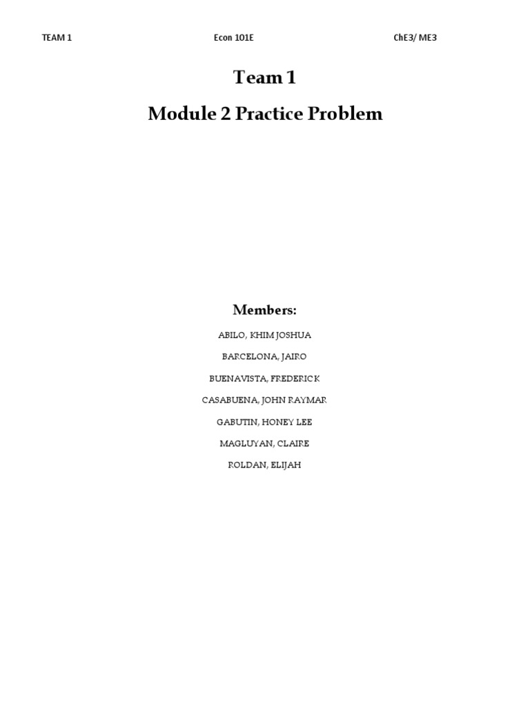 Team-1 Module 2 Practice-Problems | Download Free PDF | Profit (Economics) | Production And ...