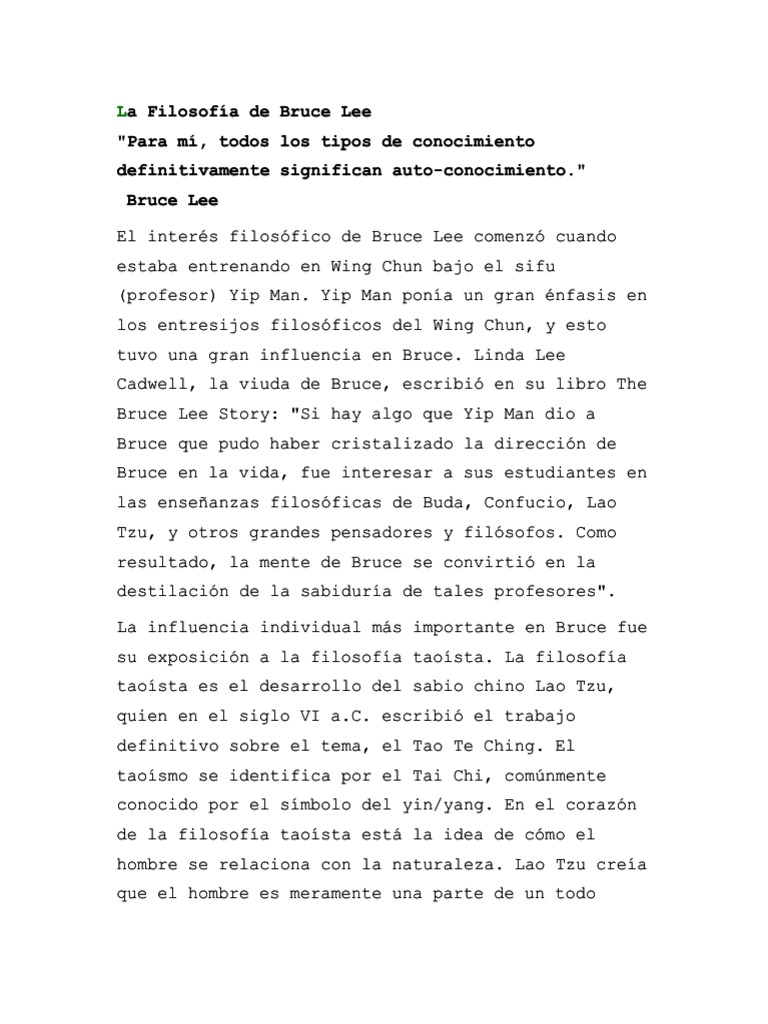 La Filosofia de Bruce Lee | PDF | Bruce Lee | Tao