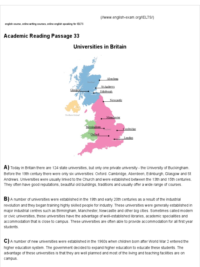 IELTS Reading Sample (General) 4 | PDF | University | College