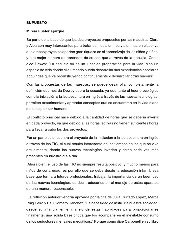 Supuesto 1 | PDF | Aprendizaje | Tecnología de información y comunicaciones