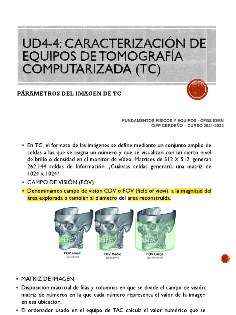 Ud4-4 - Características de La Imagen en TC | PDF | Matriz (Matemáticas ...