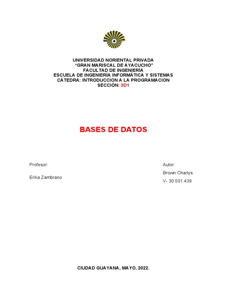Bases de Datos | PDF | Bases de datos | Arquitectura de Computadores