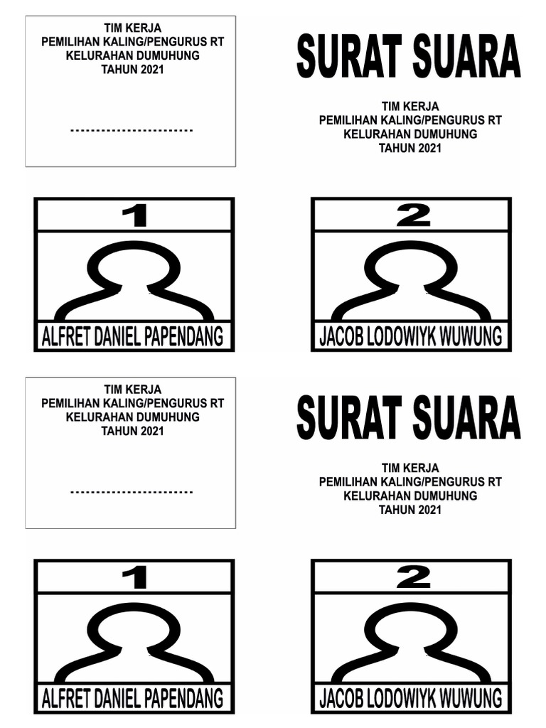 Surat Suara RT 09 | PDF