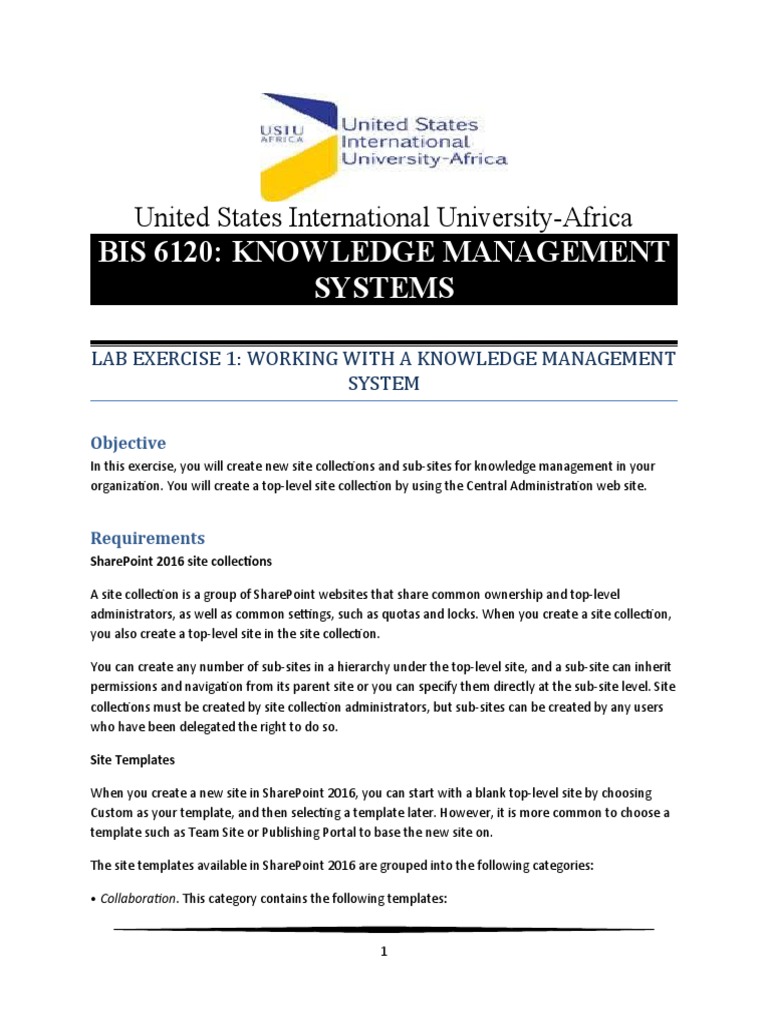 SharePoint 2016 Knowledge Management Lab | PDF | Share Point | World Wide Web