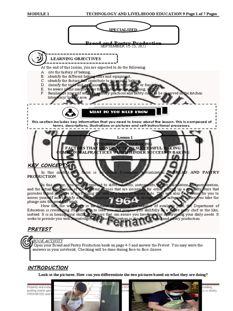 Tle 9 Module 1 Final (Genyo) | PDF | Baking | Celsius