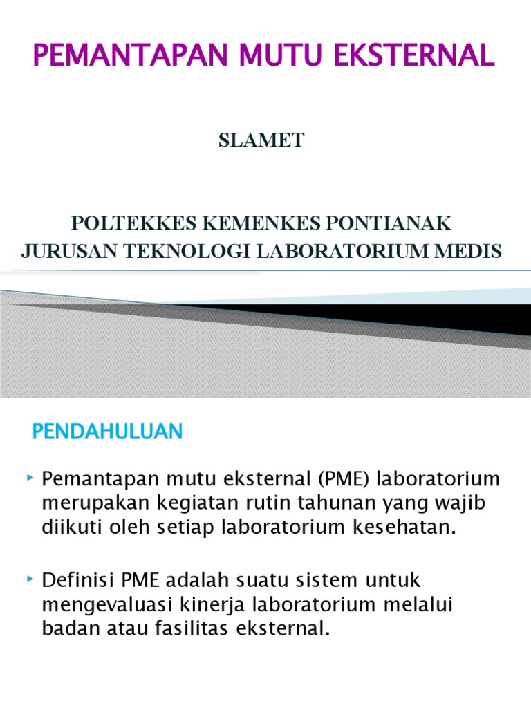 Pemantapan Mutu Eksternal | PDF