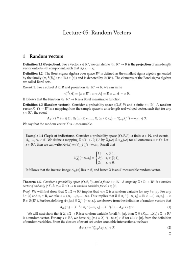 Lecture 05 | PDF | Vector Space | Random Variable Lecture 05 | PDF | Vector Space | Random Variable