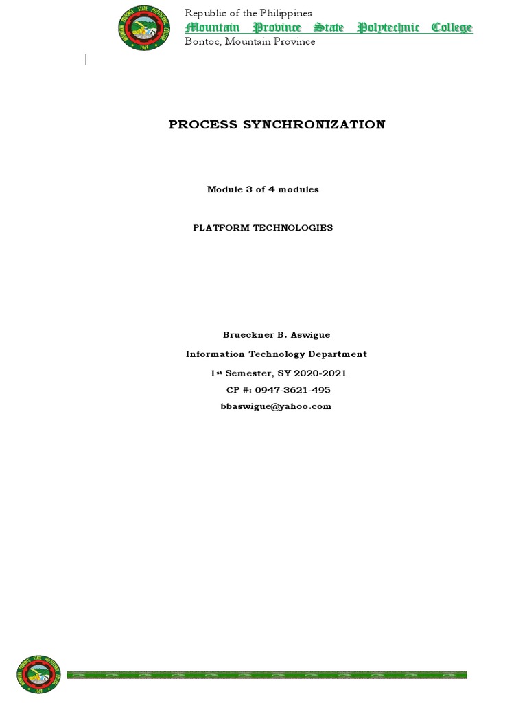Platform Technologies Module 3 Pdf Scheduling Computing Process Computing