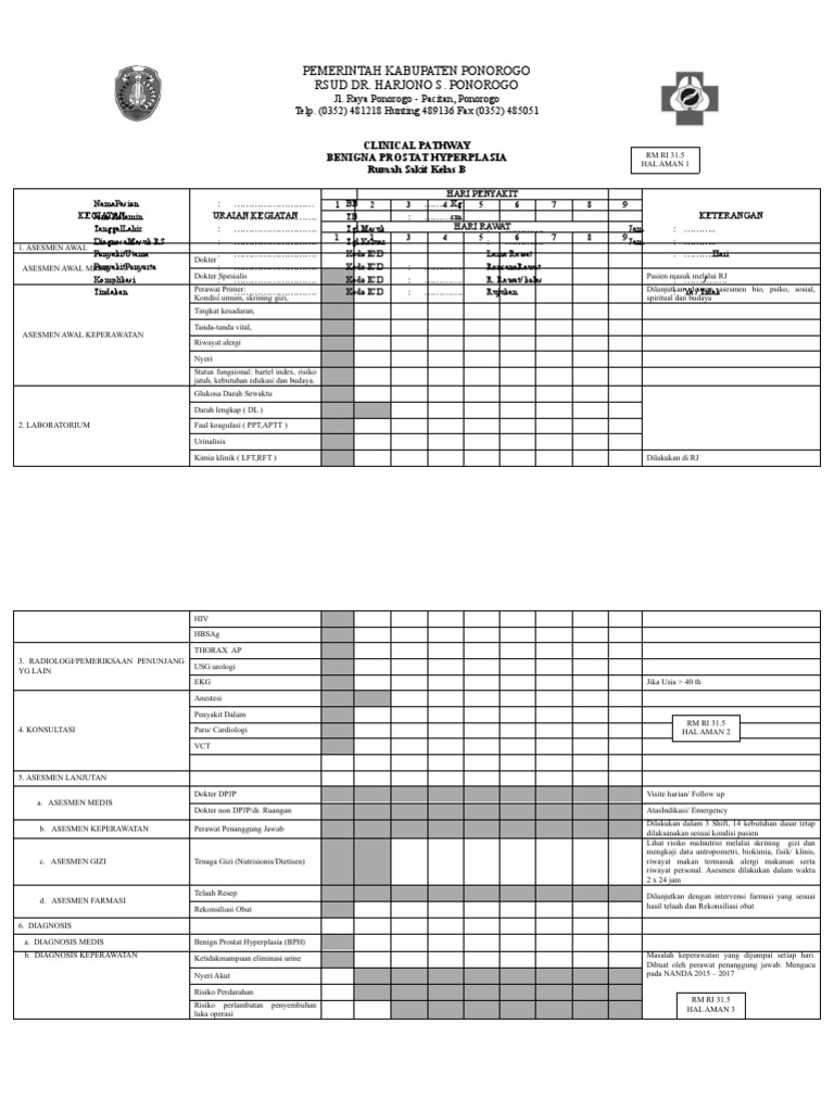 CLINICAL PATHWAY BPH Fix | PDF