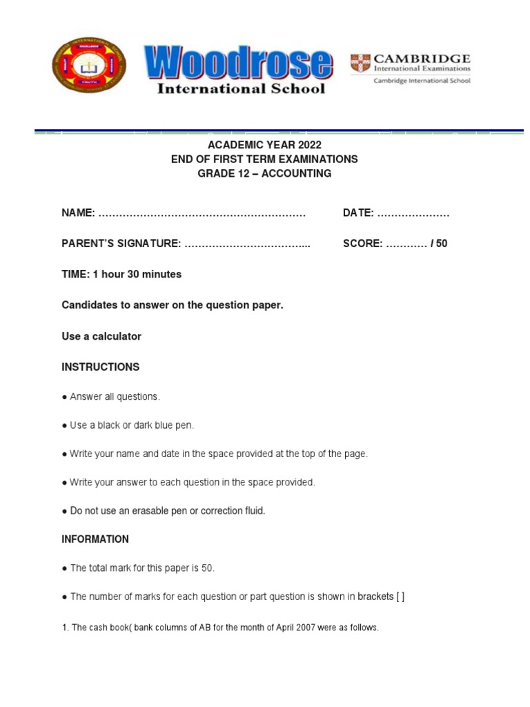 Grade 12 Accounts | PDF | Debits And Credits | Corporations