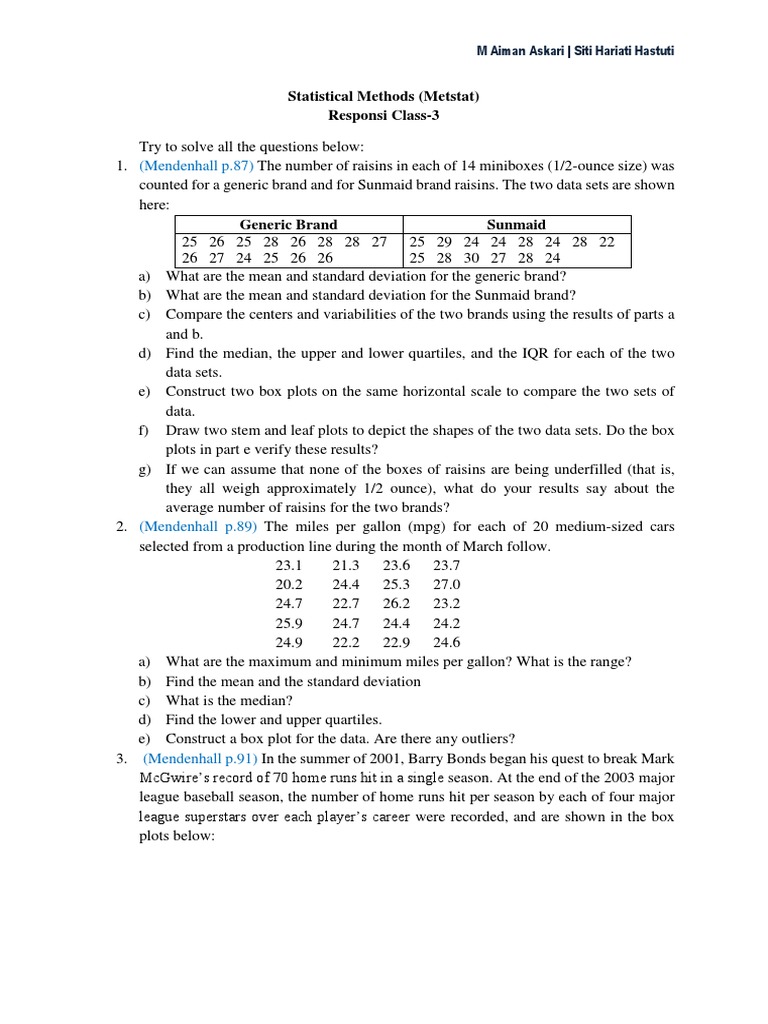 3 Metstat | PDF | Statistics | Statistical Analysis