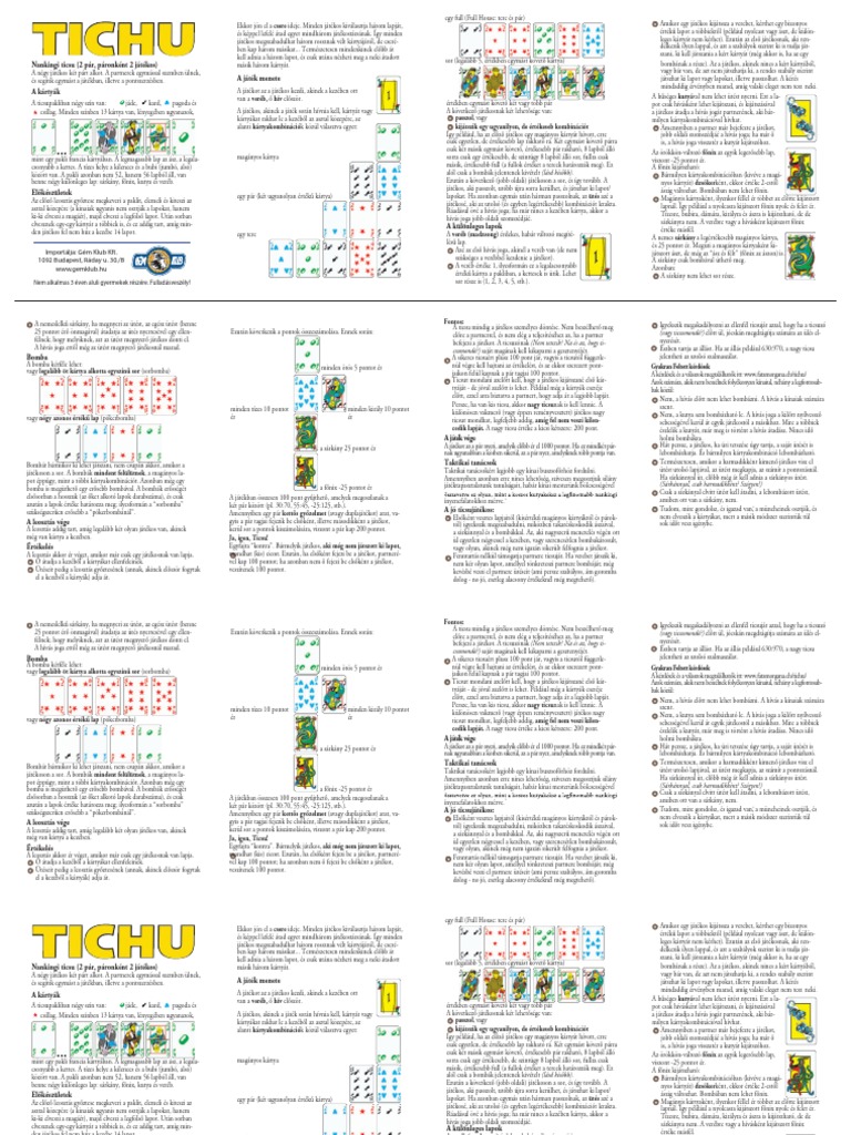 Tichu A4fele 2db 1 | PDF