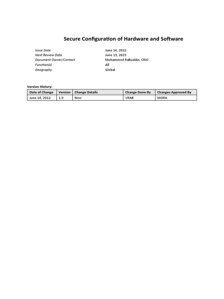 Secure Configurations of Hardware and Software | PDF | Computer Network | Firewall (Computing)