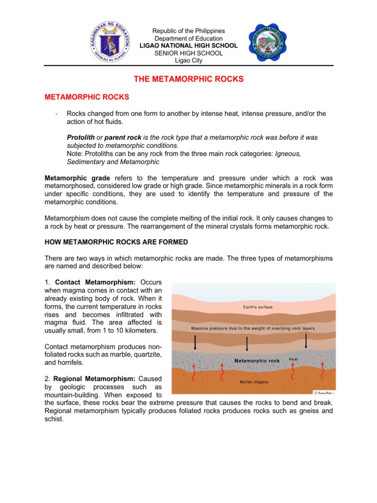 04 Handout Metamorphic Rocks | PDF | Rock (Geology) | Geology