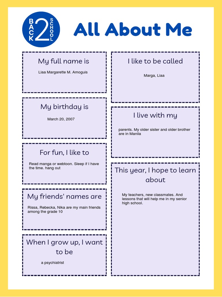 All About Me - Marga | PDF | Foods