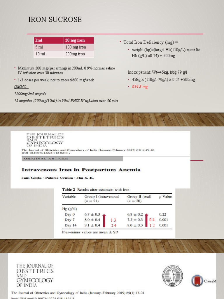 Iron Sucrose Presentation | PDF