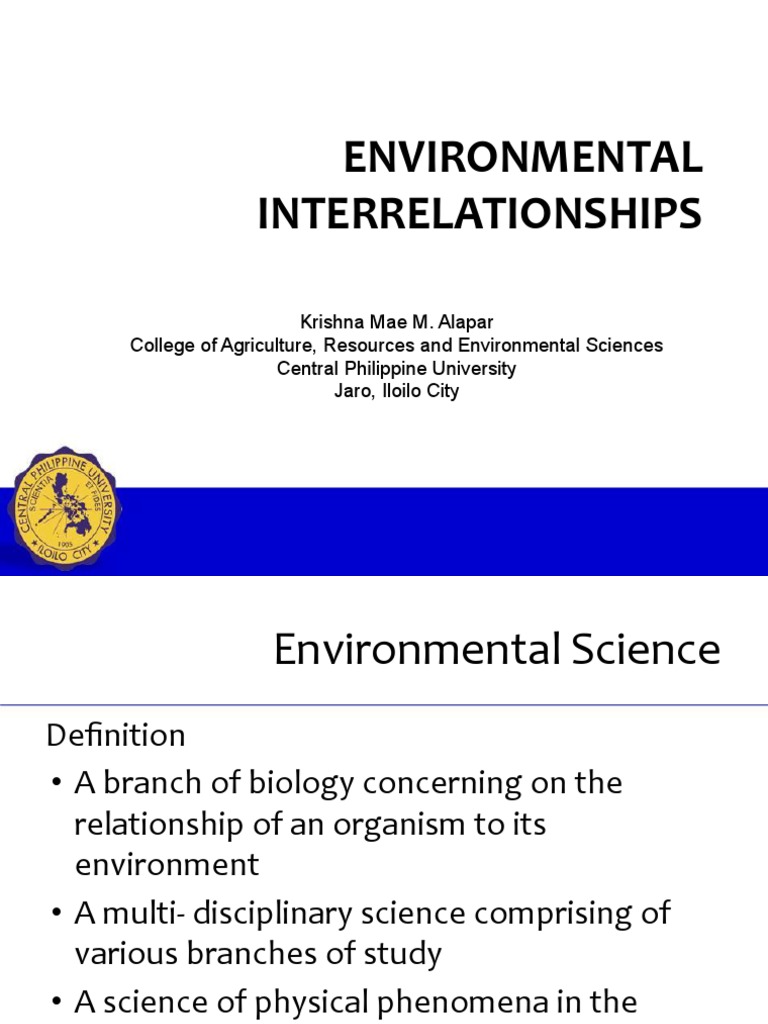 1 Environmental Interrelationship | PDF | Ecology | Sustainability