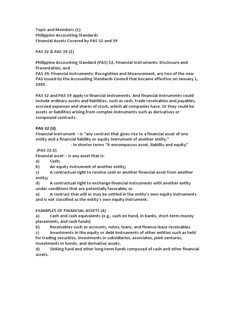 AE14 PAS 32 and 39 | PDF | Equity (Finance) | Stocks