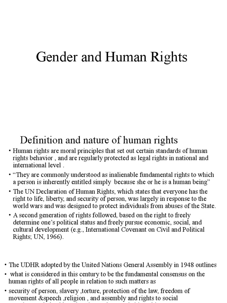 Gender and Human Rights: A History of the Movement | PDF | Human Rights ...