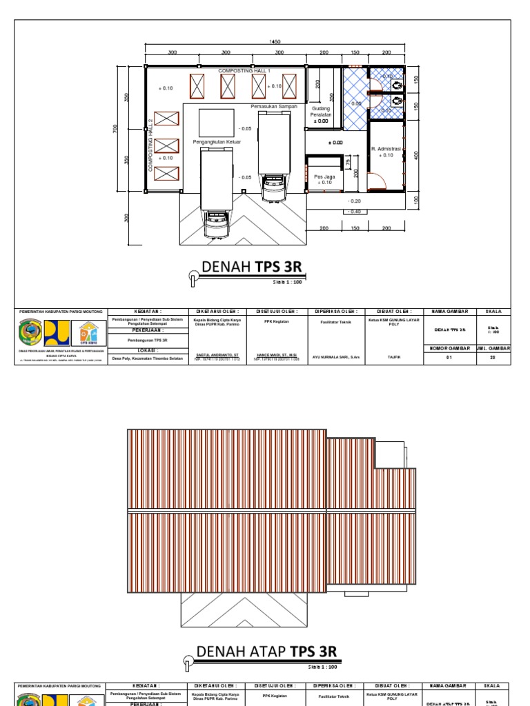 Denah dan Detail TPS 3R Parimo | PDF