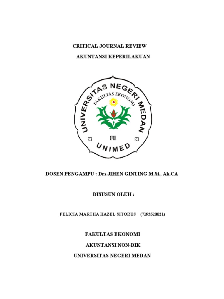 CJR Ak Keperilakuan Felicia 7193520021 | PDF