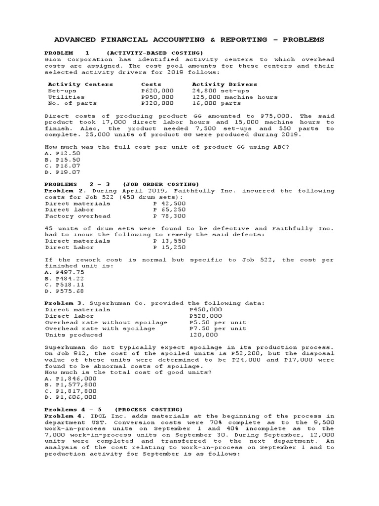 AFAR PROBLEMS QUIZZER With Answers | PDF | Balance Sheet | Book Value