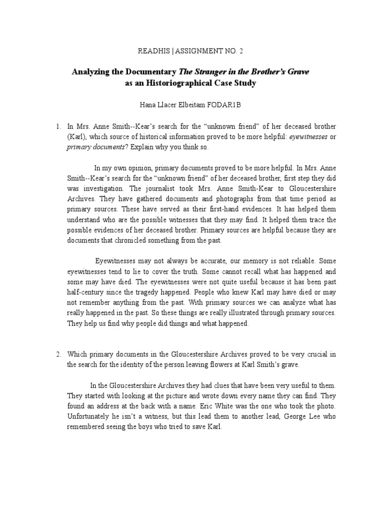 READHIS Assignment 2 | PDF | Primary Sources | Witness