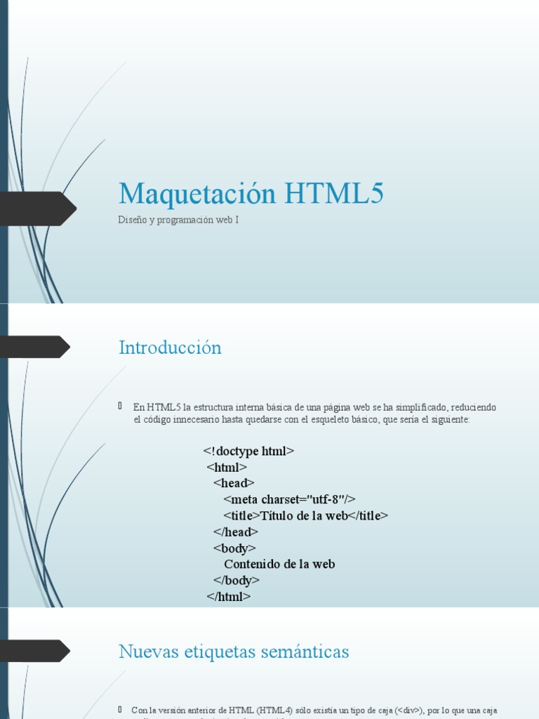 Maquetación HTML5 | PDF | HTML | Red mundial