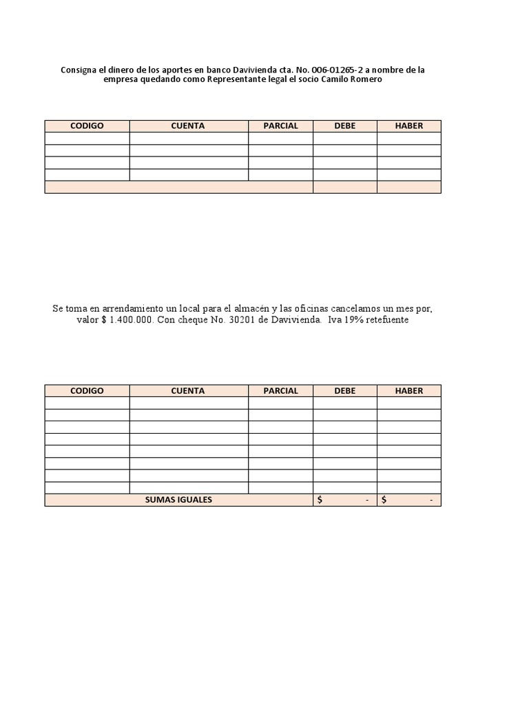 Plantilla Soportes Contables | PDF | Cheque | Factura